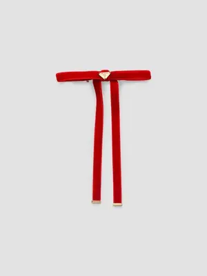 Prada Velvet Hair Clip - Red