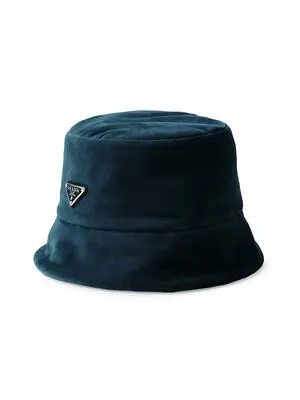 Prada Velvet Bucket Hat Green