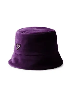 Prada Velvet Bucket Hat Purple