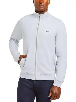 Lacoste Mens Ribbed Knit Lightweight Fleece Jacket - Multi