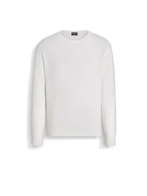 Zegna Oasi Cashmere Crewneck White Mélange