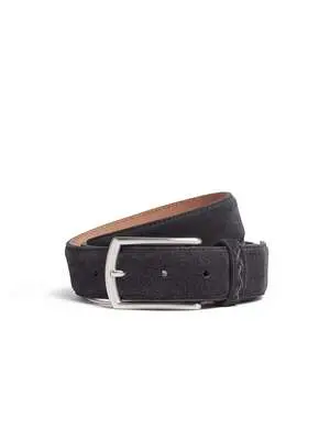 Zegna Suede Belt - Navy Blue