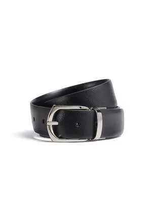 Zegna Reversible Leather Belt - Black