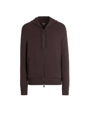 Zegna 12milmil12 Wool Full Zip Hoodie - Burgundy