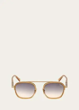 Zegna ZEGNA Orizzonte I Geometric Sunglasses Shiny Trasparent