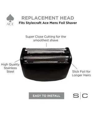 STYLECRAFT Replacement Ace Foil Shaver Stainless Steel Foil Head Compatible With Ace Shaver