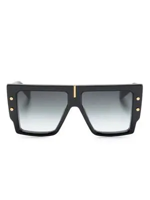 Balmain B-grand Rectangle-frame Sunglasses - Black