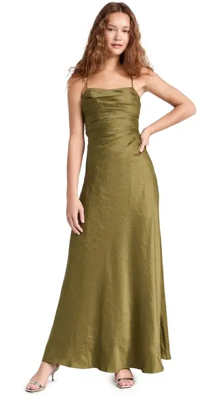 Aje Clarice Draped Maxi Dress