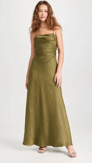 Aje Clarice Draped Maxi Dress