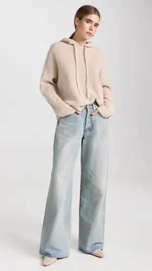 Jenni Kayne Cashmere Fisherman Hoodie - Oatmeal
