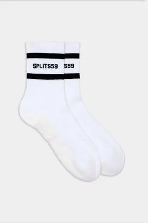 Splits59 Logo Stripe Ankle Socks - White/black