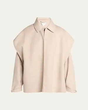 Bottega Veneta Bottega Veneta Oversized Wool Cashmere Jacket - Camel Club