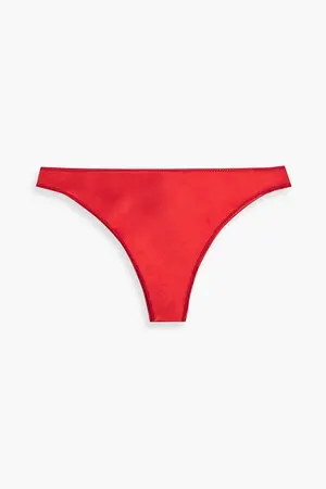 La Perla Stretchsilk Midrise Thong - Red