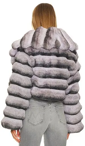 Adrienne Landau Faux Fur Chinchilla Jacket