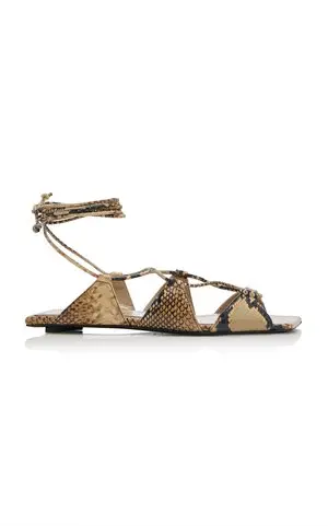 Attico Reneè Python-effect Leather Sandals It 36 Animal