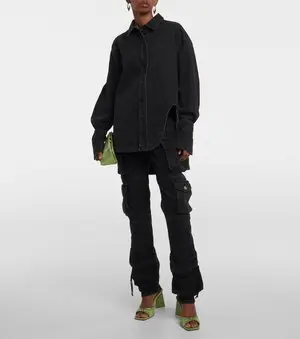 Attico Low-rise Straight Cargo Jeans - Black