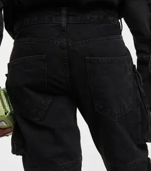 Attico Low-rise Straight Cargo Jeans - Black