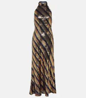 Rixo Sequined Halterneck Gown