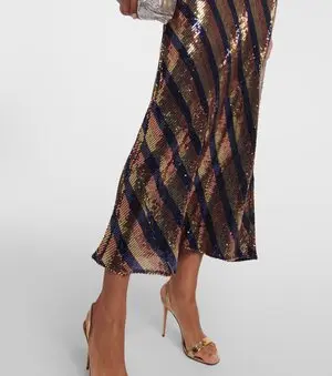 Rixo Sequined Halterneck Gown