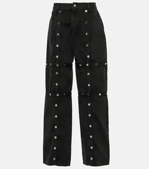 Attico Studded Convertible Straight Jeans