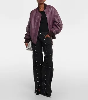 Attico Studded Convertible Straight Jeans