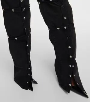 Attico Studded Convertible Straight Jeans