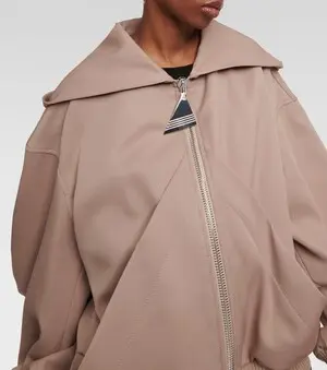 Attico Wool Gabardine Bomber Jacket - Beige