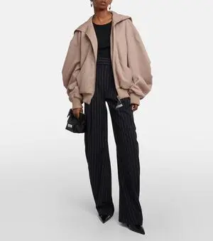 Attico Wool Gabardine Bomber Jacket - Beige