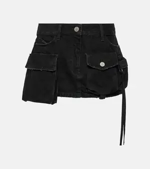 ATTICO The Attico Low-Rise Cargo Miniskirt In Stained Green Camouflage