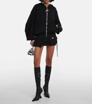 Attico Low-rise Cargo Denim Miniskirt - Black