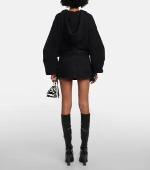 Attico Low-rise Cargo Denim Miniskirt - Black