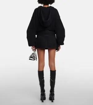 Attico Low-rise Denim Miniskirt - Black