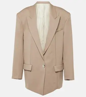 Attico Oversized Wool Blazer - Beige