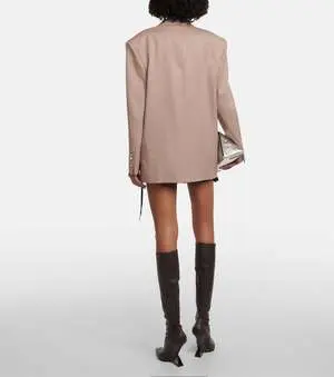 Attico Oversized Wool Blazer - Beige