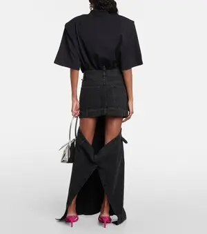 Attico Deconstructed Denim Maxi Skirt