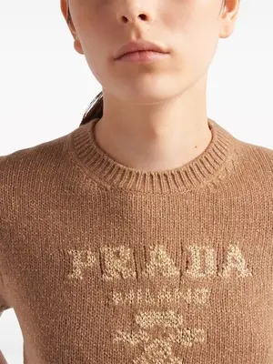 Prada Logo-intarsia Cashmere T-shirt