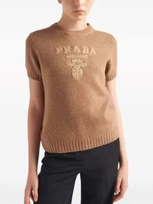 Prada Logo-intarsia Cashmere T-shirt