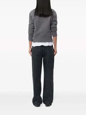 GANNI Intarsia-knit Logo Jumper