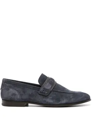 Brunello Cucinelli Monili Bead-embellished Suede Loafers