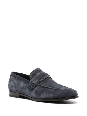 Brunello Cucinelli Monili Bead-embellished Suede Loafers