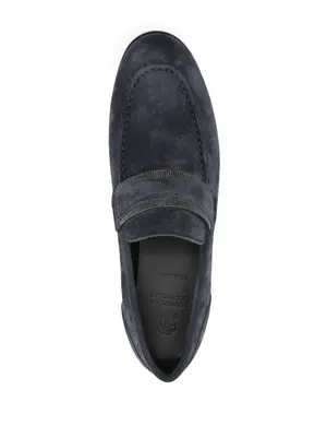 Brunello Cucinelli Monili Bead-embellished Suede Loafers