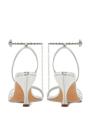 FERRAGAMO 70mm Patent Leather Strappy Sandals - Silver