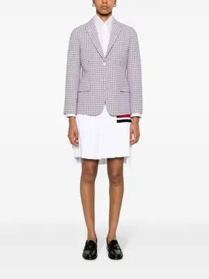 Thom Browne Check Crepe Single-breasted Blazer - White