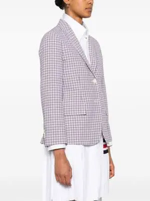 Thom Browne Check Crepe Single-breasted Blazer - White