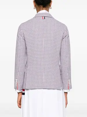 Thom Browne Check Crepe Single-breasted Blazer - White