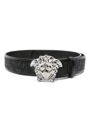 Versace La Medusa Barocco-jacquard Belt - Black