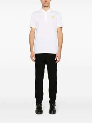 Versace Embroidered Cotton Piqué Polo - White
