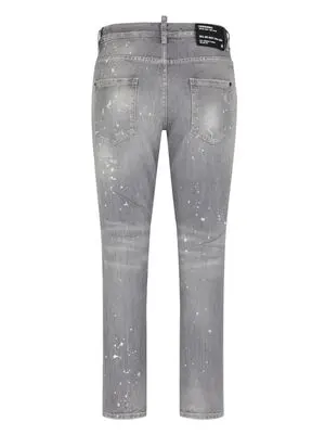 Dsquared2 Paint-splatter Ripped Slim Jeans - Grey