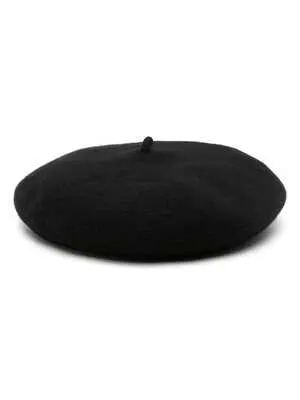 Stella McCartney Logo-plaque Wool Beret - Black