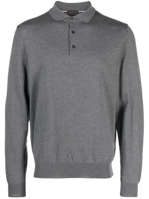 BOSS Logo-embroidered Fine-ribbed Polo Shirt
